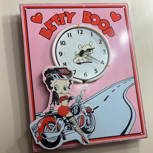 Other | Betty Boop Tri Pink Wall Clock | Poshmark